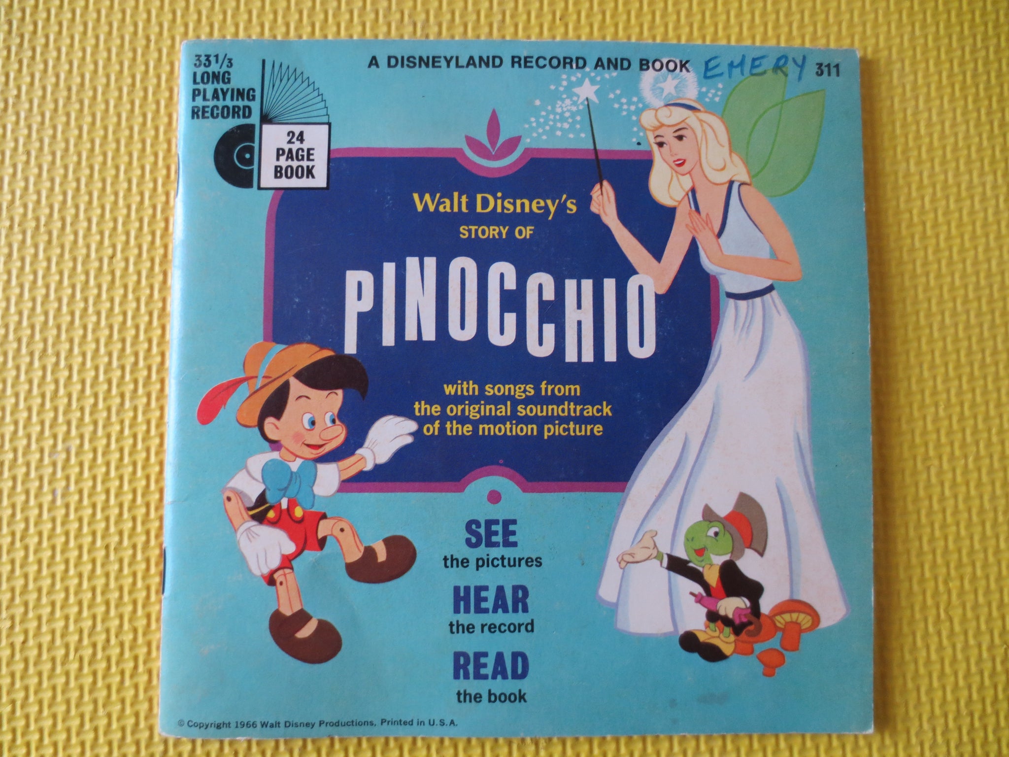 DISNEY Album, PINOCCHIO Album, Disney Records, Walt Disney Record, Chi ...
